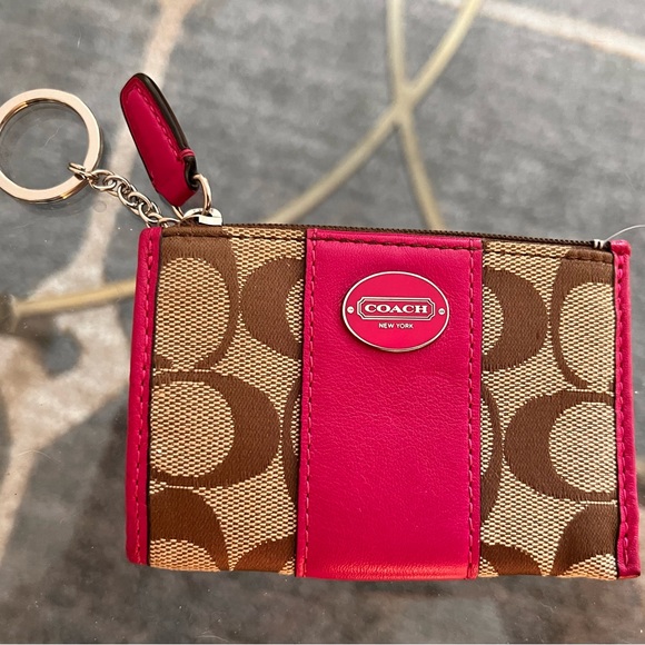 Coach | Bags | Coach Signature Key Chain Mini Wallet | Poshmark